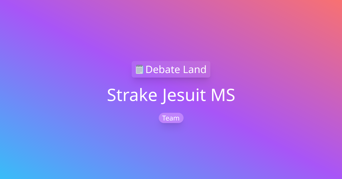 2026 National VPF Debate Rankings | Strake Jesuit MS
